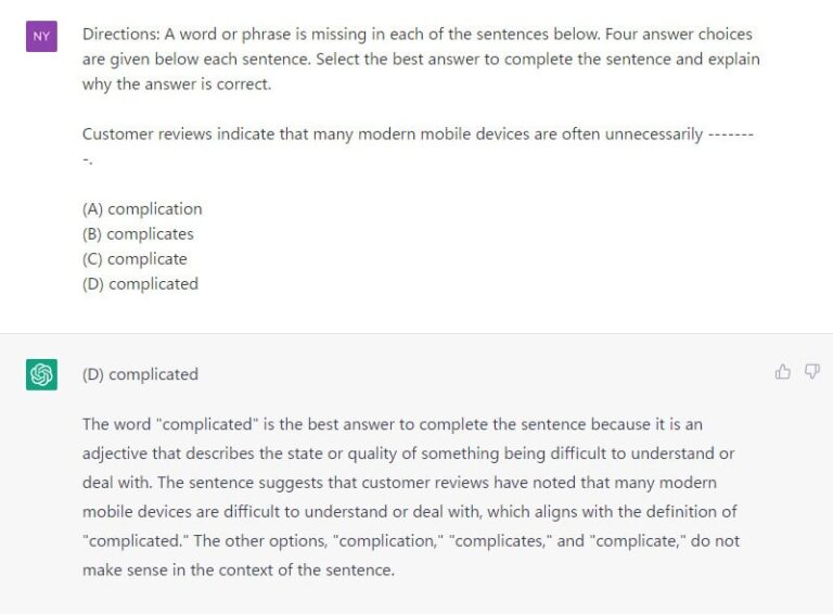 ChatGPTはTOEICのPart5問題が解けるか？